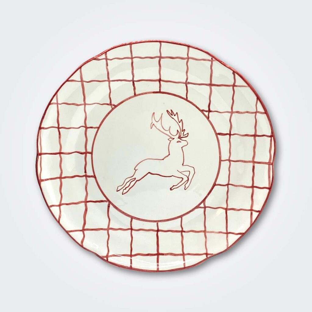 Green Checkered Rims Dinner Plate Set | Shop Christmas Motif Plates!